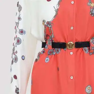 Versace Twill Silk Stolen Jewels Dress - Multicolor