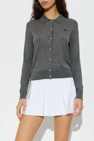 Lacoste Cardigan With Logo Patch