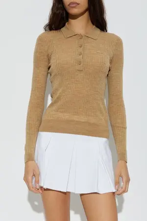 Lacoste Fitted Wool Polo Sweater
