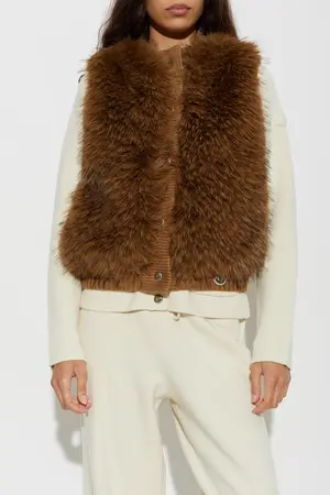 Moncler Fur And Quilted Vest By