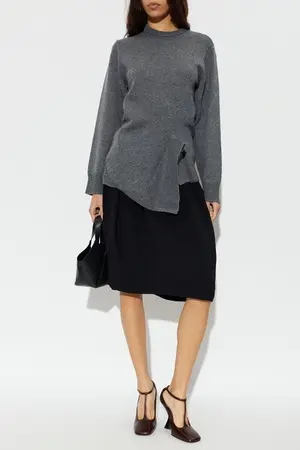 TOTEME Wool Sweater With Asymmetric Hem - Grey