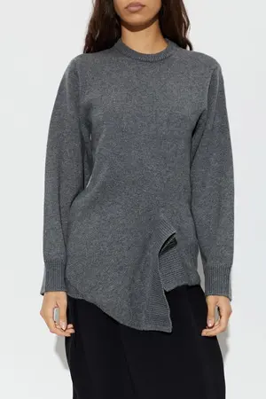 TOTEME Wool Sweater With Asymmetric Hem - Grey