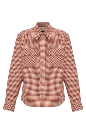 Moncler And Cream Plaid Cotton Shirt - Red