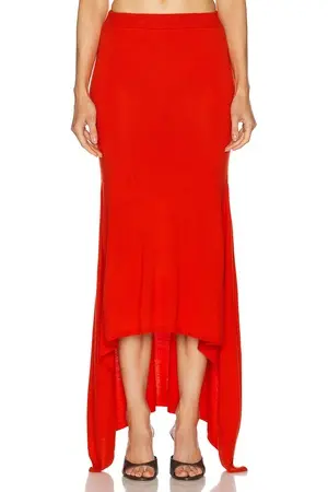 Monse Ribbed Knit Skirt - Amaranth