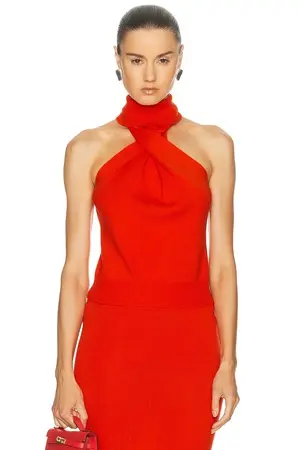 Monse Twist Front Top - Amaranth