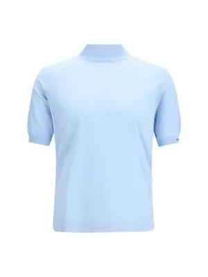 Prada Short-sleeve Cotton Sweater - Blue