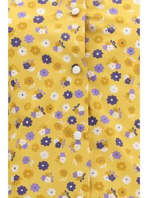 Miu Miu Floral Midi Dress - Yellow