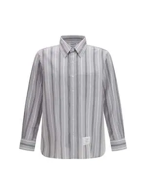 Thom Browne Madras Striped Armband Shirt - Gray
