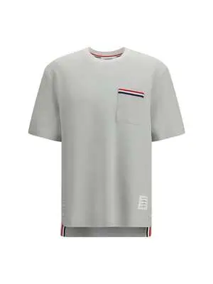 Thom Browne Short-sleeve Cotton-linen T-shirt - Gray