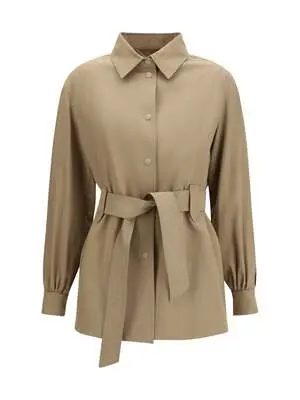 Max Mara Wool Jacket-shirt With Belt - Brown