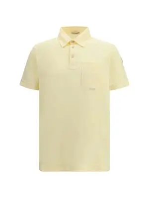 Moncler Cotton Piqué Polo Shirt - Yellow