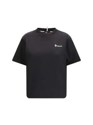 Moncler Logo Cotton T-shirt - Black