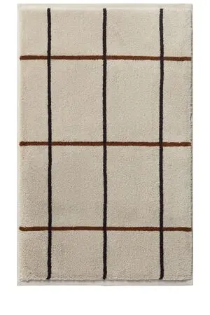 PARACHUTE Organic Plush Tub Mat In Multi - Bone Windowpane