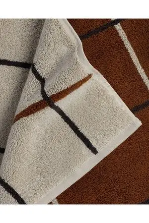 PARACHUTE Organic Plush Tub Mat In Multi - Bone Windowpane