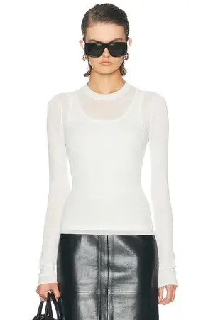 EAVES Wei Layered Crewneck - Ivory
