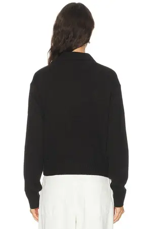 EAVES Oaklee Collared Sweater In Chocolate