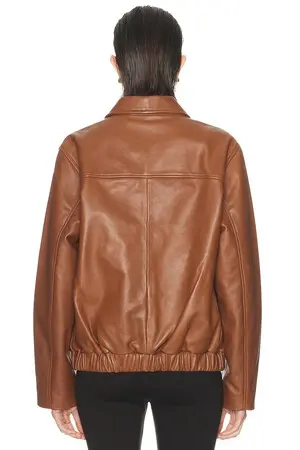 Citizens Of Humanity Zip Front Bomber Jacket In Brown