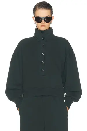 Citizens Of Humanity Mirelle Funnel Neck In Dark Green - Juniper