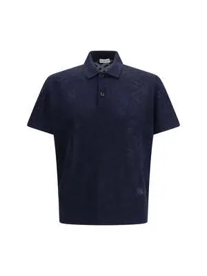 Burberry Check Wool Polo - Blue