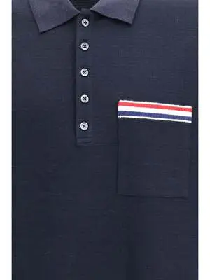 Thom Browne Short-sleeve Polo With Chest Pocket
