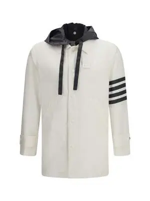 Thom Browne Unconstructed Hooded Bal Collar - White