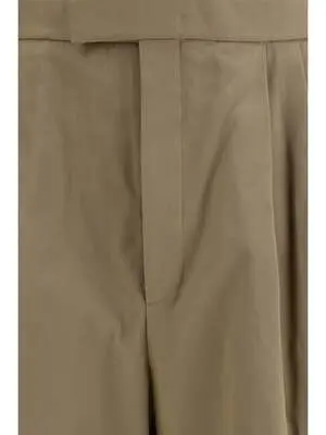 Thom Browne Cotton Gabardine Pants With Double Pleats