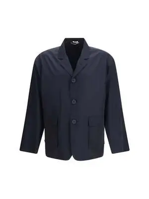 Thom Browne Packable Logo Print Jacket - Blue