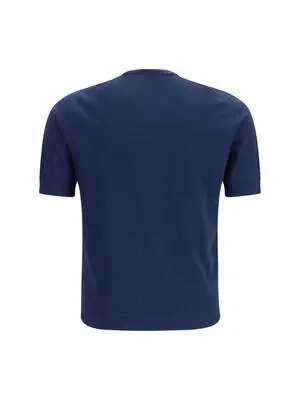 Prada C-neck Knit In Cotton - Blue