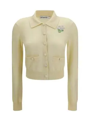 SELF-PORTRAIT Floral Embroidered Knit Cardigan