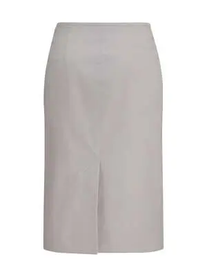 Miu Miu Stretch Cotton-blend Midi Skirt - Gray