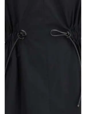 Max Mara Pedaggi Midi Dress In Cotton Poplin - Black