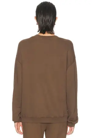 Eterne Oversized French Terry V Neck Sweatshirt