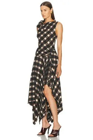 Monse Knotted Midi Dress In Brown