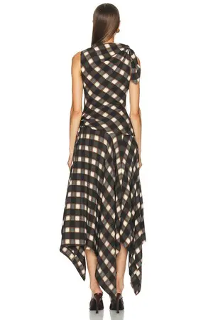Monse Knotted Midi Dress In Brown