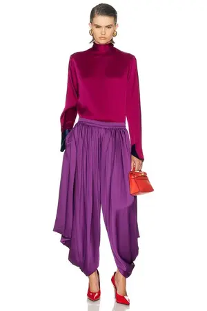 Stella McCartney Tie Back Satin Top - Dark Raspberry