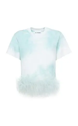 DES_PHEMMES Classic Feathered Cotton T-shirt - Multi