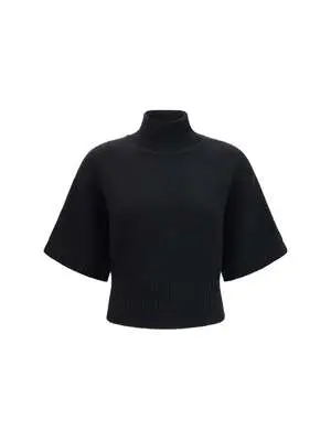 Alaïa Cropped Cashmere Turtleneck Sweater