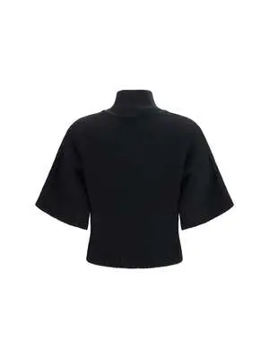 Alaïa Cropped Cashmere Turtleneck Sweater
