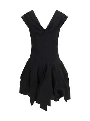 Magda Butrym Midi Dress With Draped Shawl Collar