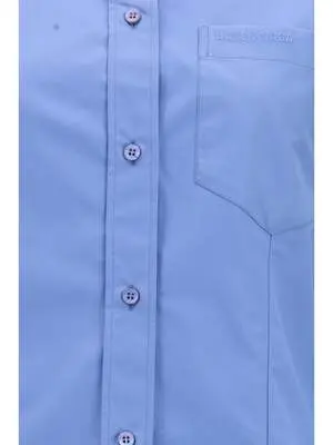Balenciaga Asymmetric Long-sleeve Shirt - Blue