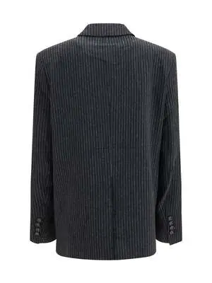 GANNI Pinstripe Wool Blazer