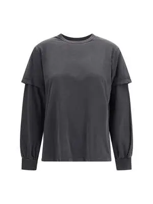 GANNI Future Heavy Jersey Long-sleeve T-shirt - Gray