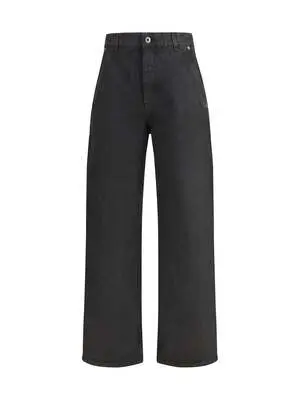 Loewe Baggy Jeans With A Decorative Single Belt Detail - Black