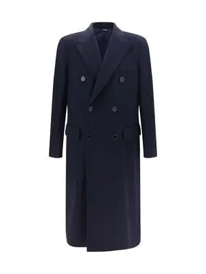 Dolce & Gabbana Double-breasted Wool Coat - Blue