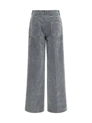 FORTE_FORTE Wide Leg Jeans In Flocked Denim