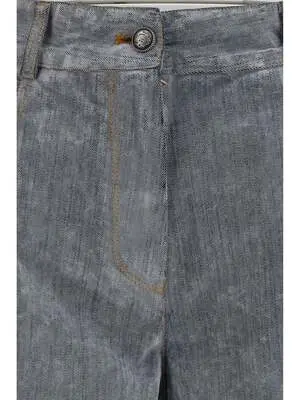 FORTE_FORTE Wide Leg Jeans In Flocked Denim