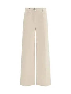 FORTE_FORTE Wide Leg Jeans In Flocked Denim - White