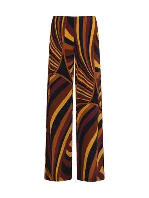 Emilio Pucci Satin Jersey Pants In Iride Print - Multicolor