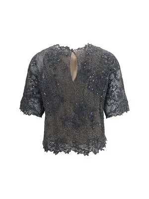 Brunello Cucinelli Sequined Crewneck Top