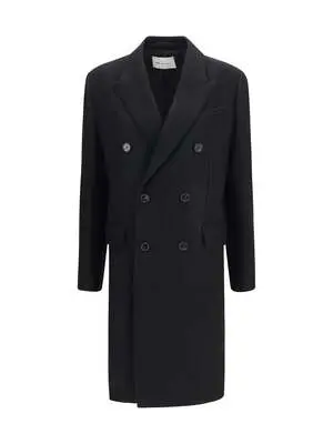 AMI Paris Double-breasted Wool Coat - Black